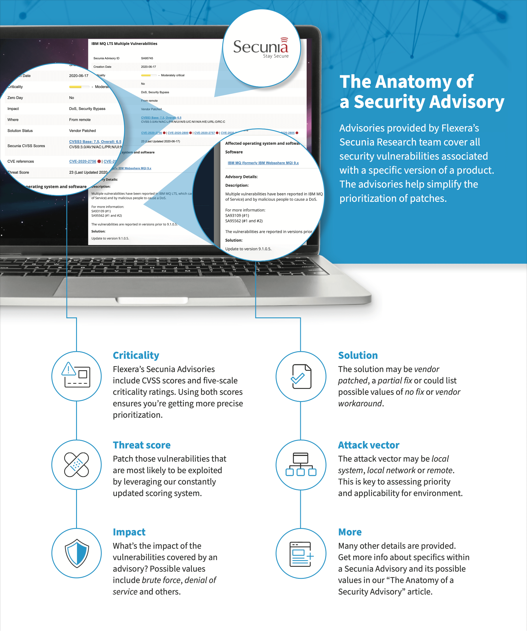 Anatomy of a Security Advisory Infographic | Flexera